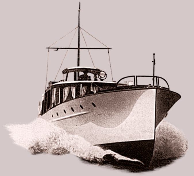 Pioneering motor yacht and shipbuilding history